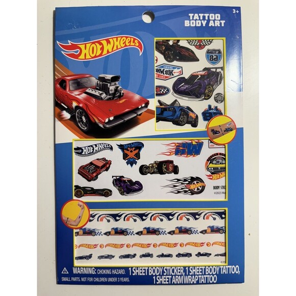 Hot Wheels | Toys | Hot Wheels Tattoo Body Art Stickers Arm Wrap Sheet ...
